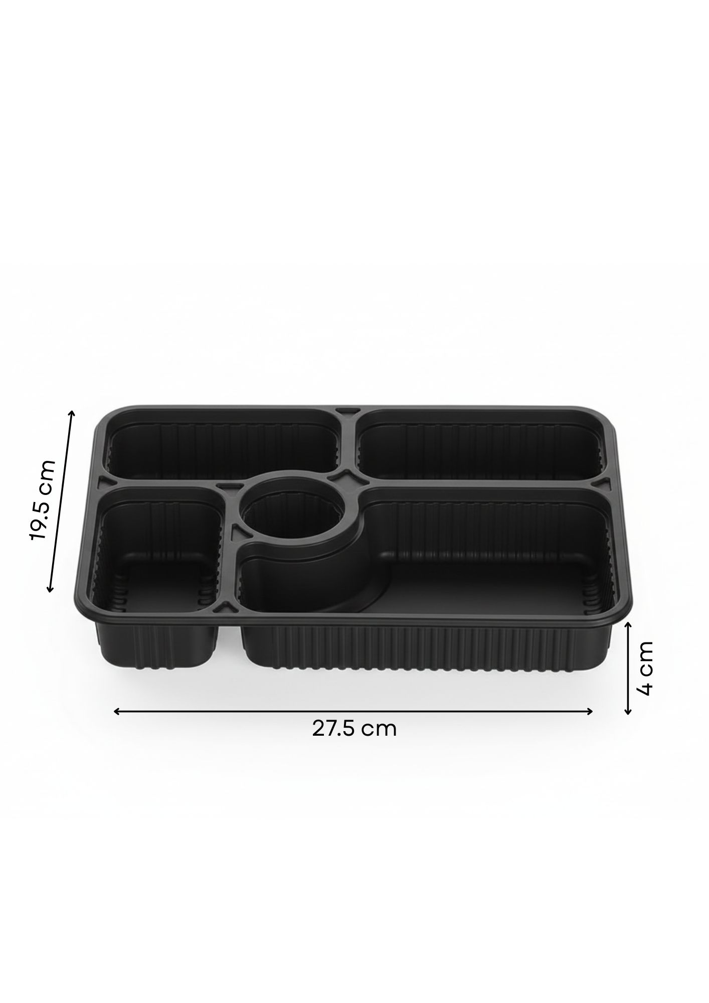 Black Base Container with Lid 5 - Compartments Cosmoplast - Al Afrah ...