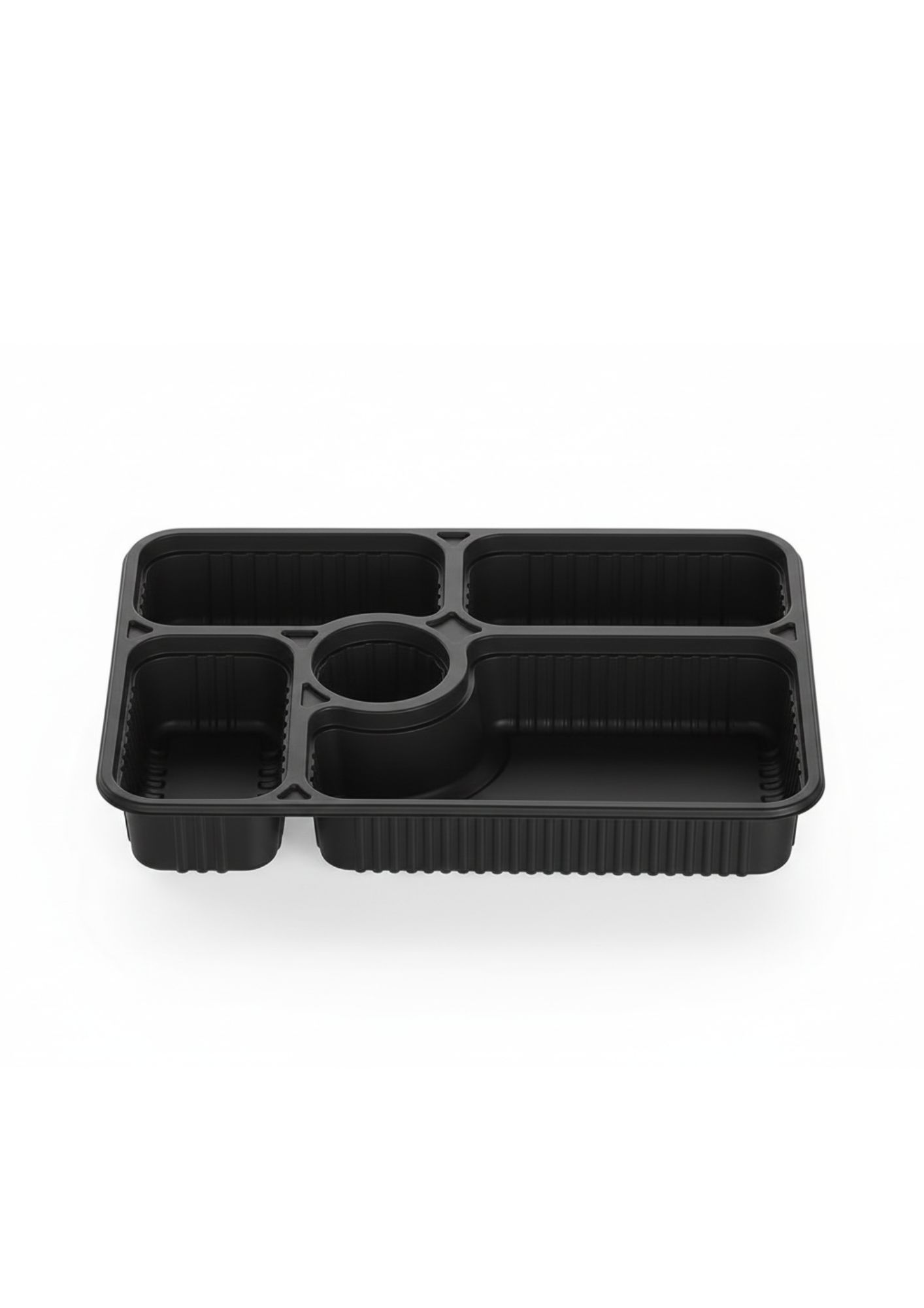 Black Base Container with Lid 5 - Compartments Cosmoplast - Al Afrah ...