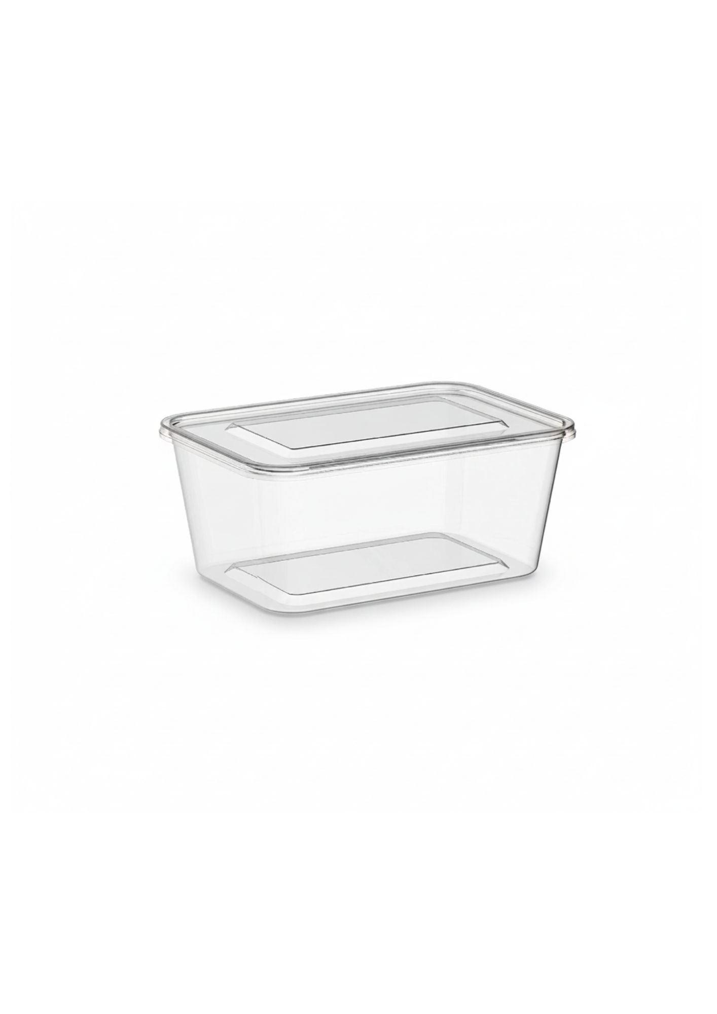 Microwave Container Clear Rectangle 1000ml With Lid -100 pcs - Al Afrah ...