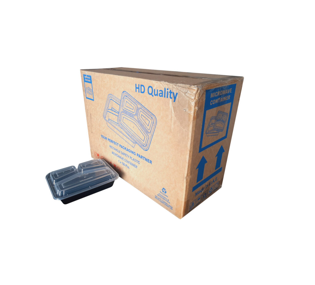 Black Base Container with Lid 1– Compartments – Al Afrah Plastic ...