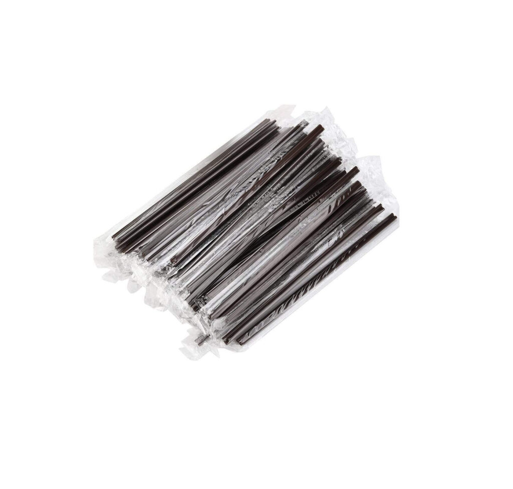 Plastic Straw Black - Wrapped 8mm (1 Pkt-500Pcs) - Al Afrah Plastic ...
